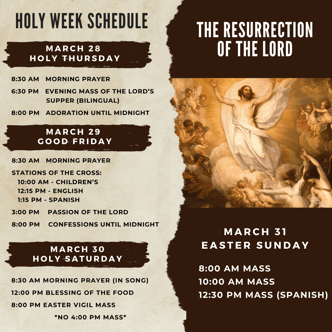 Holy Week Schedule - St. Mary